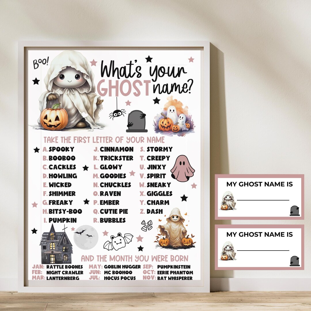 What's Your Ghost Name Game, Spooktacular Halloween Decor, Adopt a ...