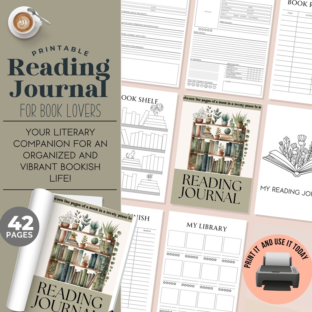 Reading Challenge, Bullet Journal Pages, Printable Book Club Journal ...