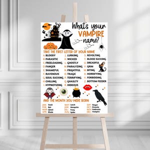 What's Your Vampire Game, Halloween Party Game for Kids, Halloween ...