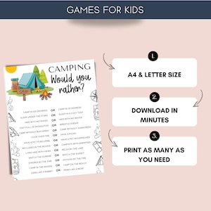 Camping Games Bundle for Kids, Campfire Games, Family Camping Trip ...