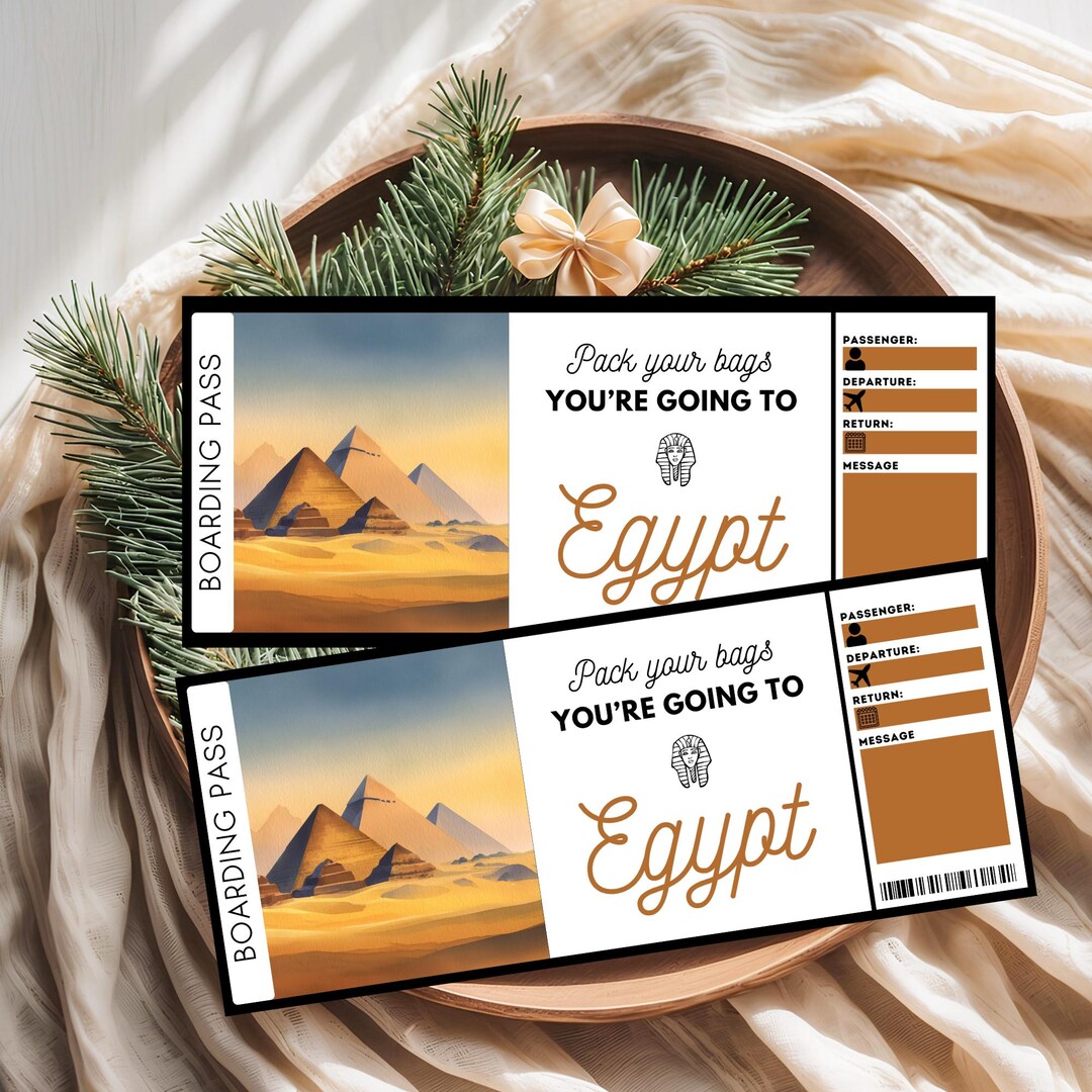 Egypt Travel Surprise Ticket Printable, Pack Your Bags You’re Going to ...