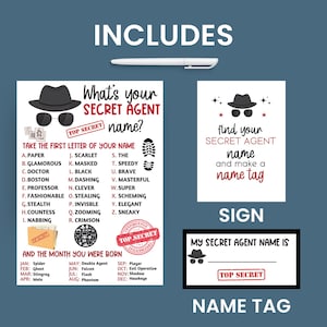 Secret Agent Badges, Secret Agent Name Generator, Spy Birthday Party ...
