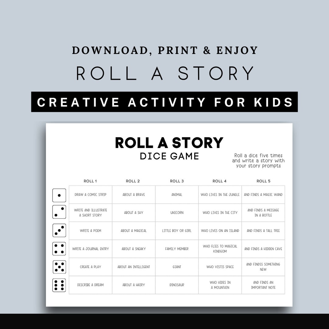 Creative Dice Game for Kids, Story Game for Children, Writing ...
