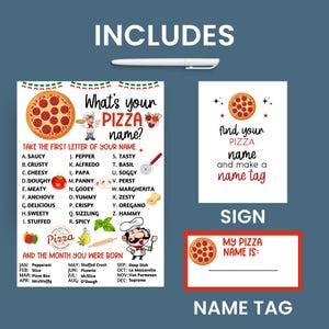 Pizza Name Generator, Family Pizza Night Party, Pizza Birthday Decor ...