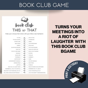 Book Club Discussions, Reading Group, Literary Game, This or That Game ...