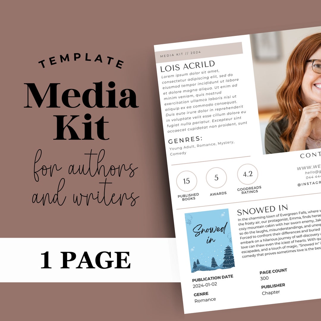Author Media Kit Template Canva, Book Launch Kit, New Book Release ...