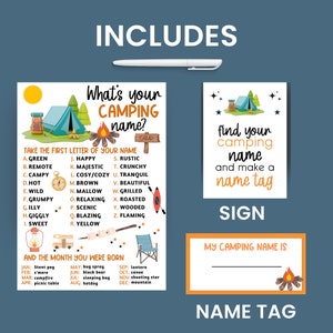 Camping Activities, Campfire Games, Birthday Sign, What's Your Camping ...