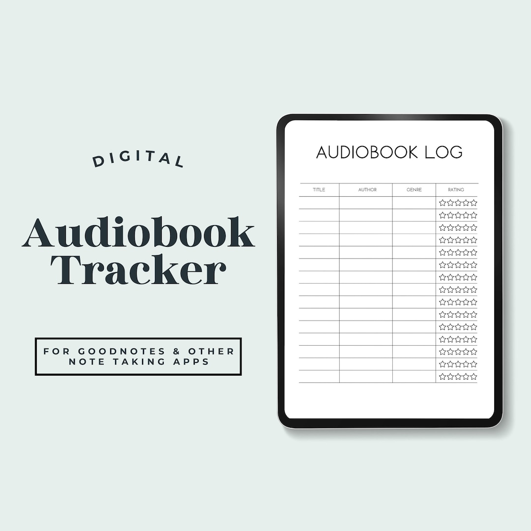 Printable Audiobook Tracker, Books to Listen List, Audiobook Log ...