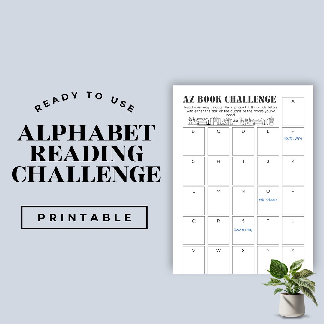 AZ Book Challenge, Alphabet Reading Challenge, Bullet Journal Page ...