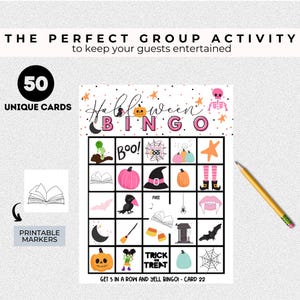 Halloween Bingo Card for Kids, Halloween Party Game, Halloween ...