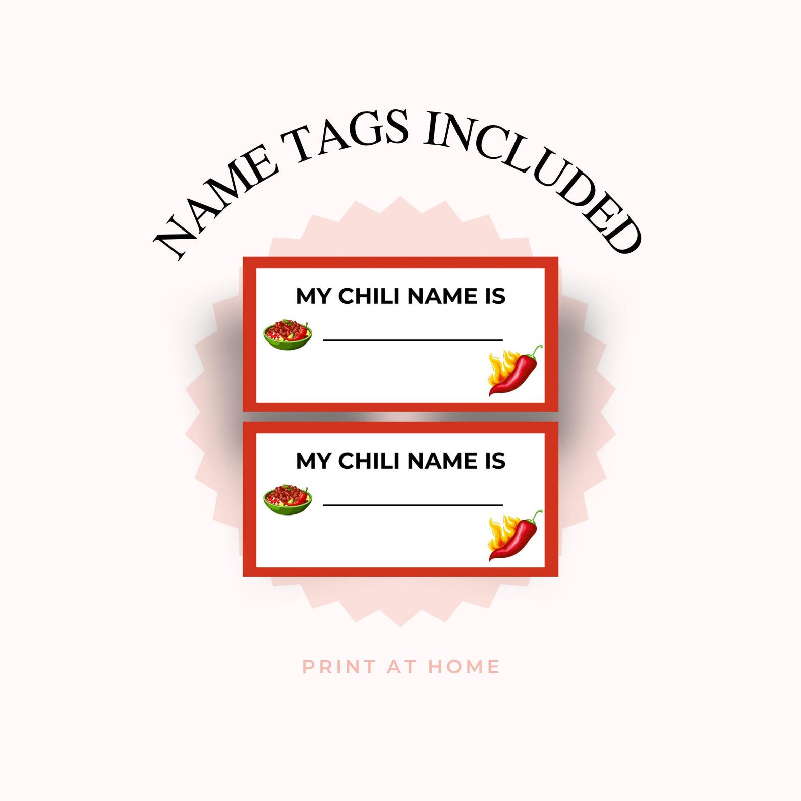 What's Your Chili Name Party Game, Chili Cook off Contest, Chili Party ...