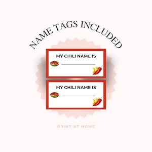 What's Your Chili Name Party Game, Chili Cook off Contest, Chili Party ...