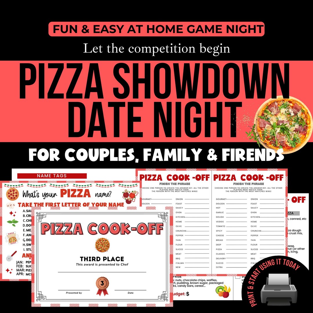 Pizza Birthday Decor, Pizza Party Games, Pizza Cook-off Contest Kit, at ...