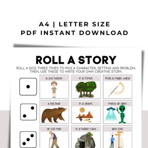 Story Game for Kids, Roll A Story Game, Sleepover Party Game, Family ...