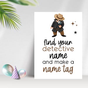 Find Your Detective Name, Spy Kids Party Game, Spy Secret Agent Badges ...