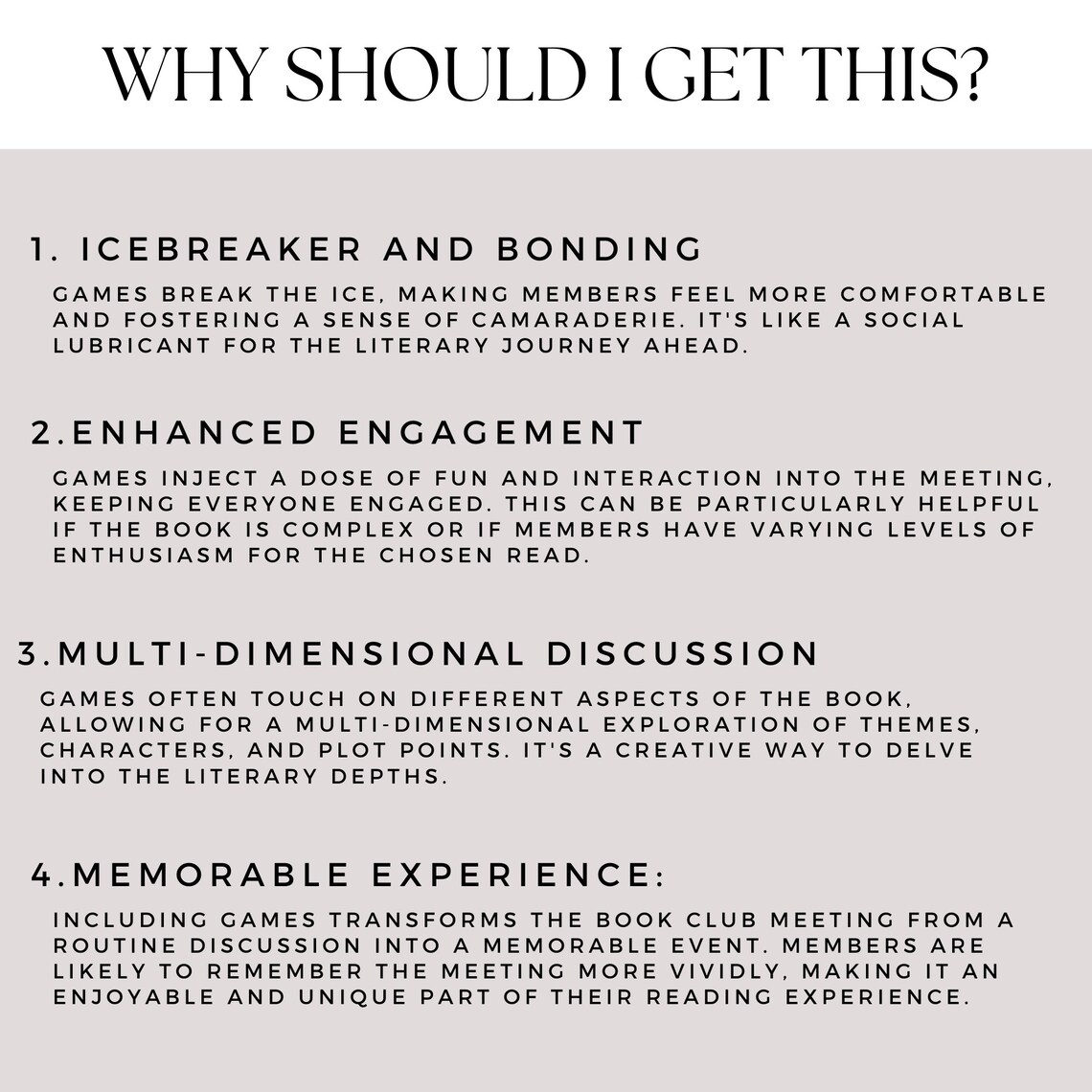 Icebreakers Games, Reading Group Activity, Book Club Party Game, Bingo ...