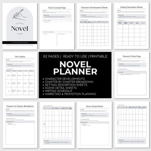 Novel Outline Planner, Plot Planner, Character Development Workbook ...