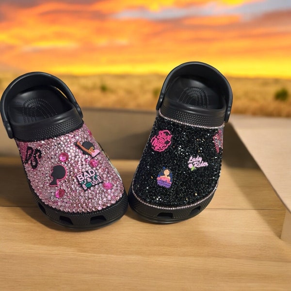 Black Custom Crocs - Etsy