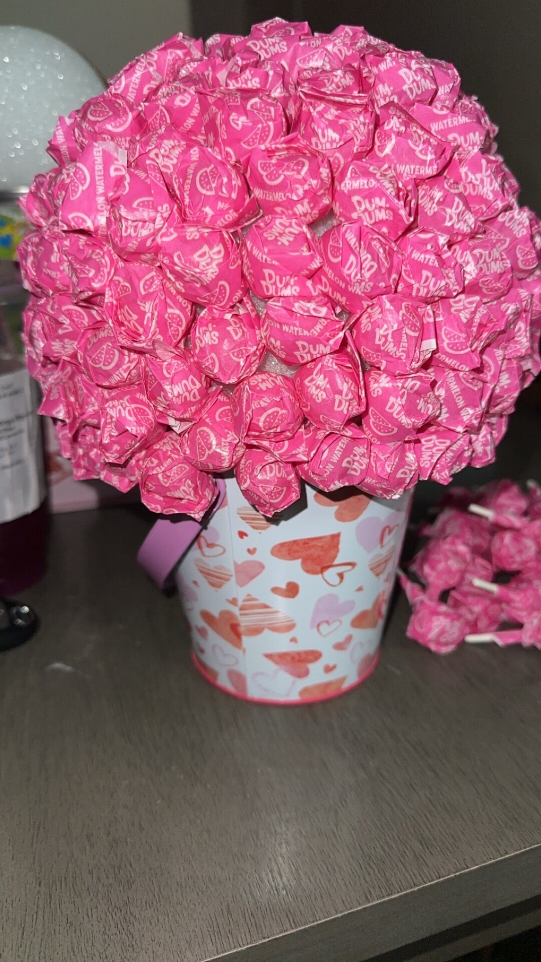 Pink Candy Bouquet, Lollipop Candy Basket, Dum Dum Basket - Etsy