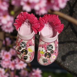 Custom Rhinestone Bling Crocs | Bedazzled Footwear With Scrunchie Strap ...