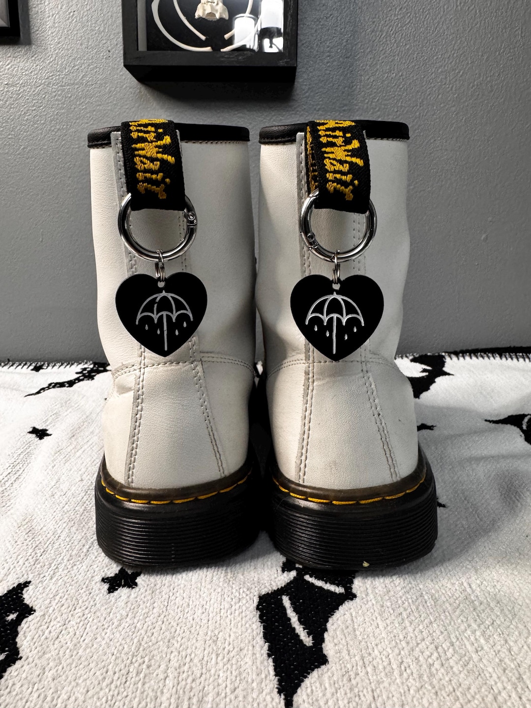 Customizable Boot Tags | Laser Cut Heart Charms | Goth / Alternative Dr ...