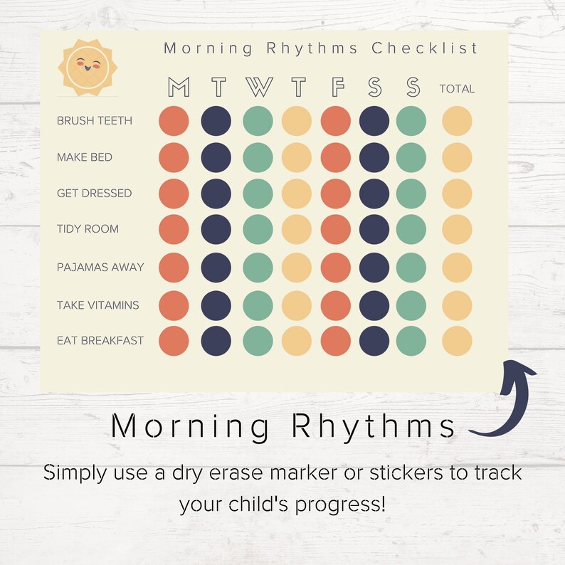 Daily Routine Chart, Daily Routine for Kids, Daily Routine Tracker, Daily Rhythm Chart, Chore ...