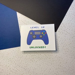 Level Unlocked Blank Greeting Card Birthday Gaming Controller Age ...