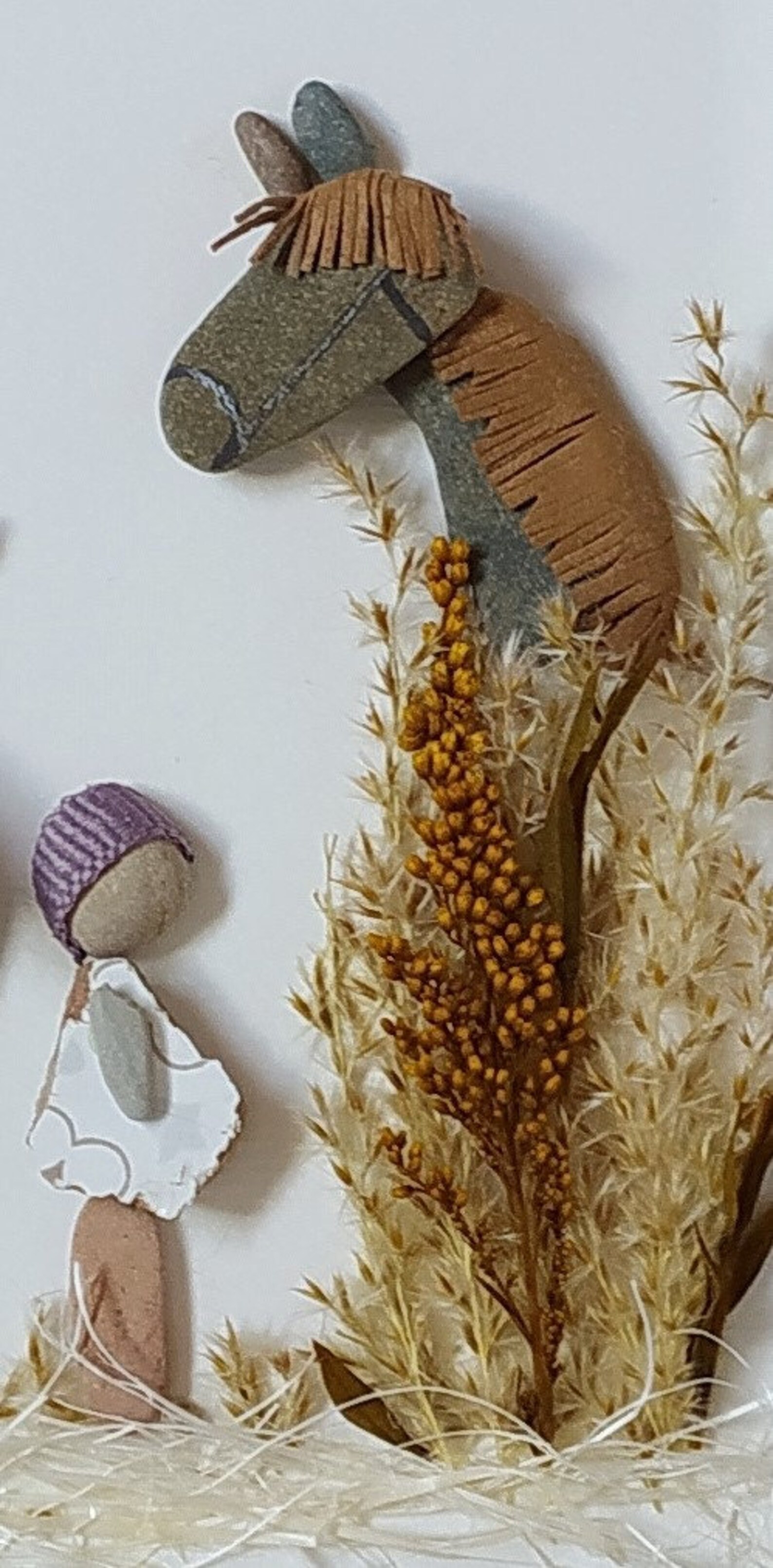 Horse Family Portrait, Handmade Horse Pebble, Framed Horse, Horse ...