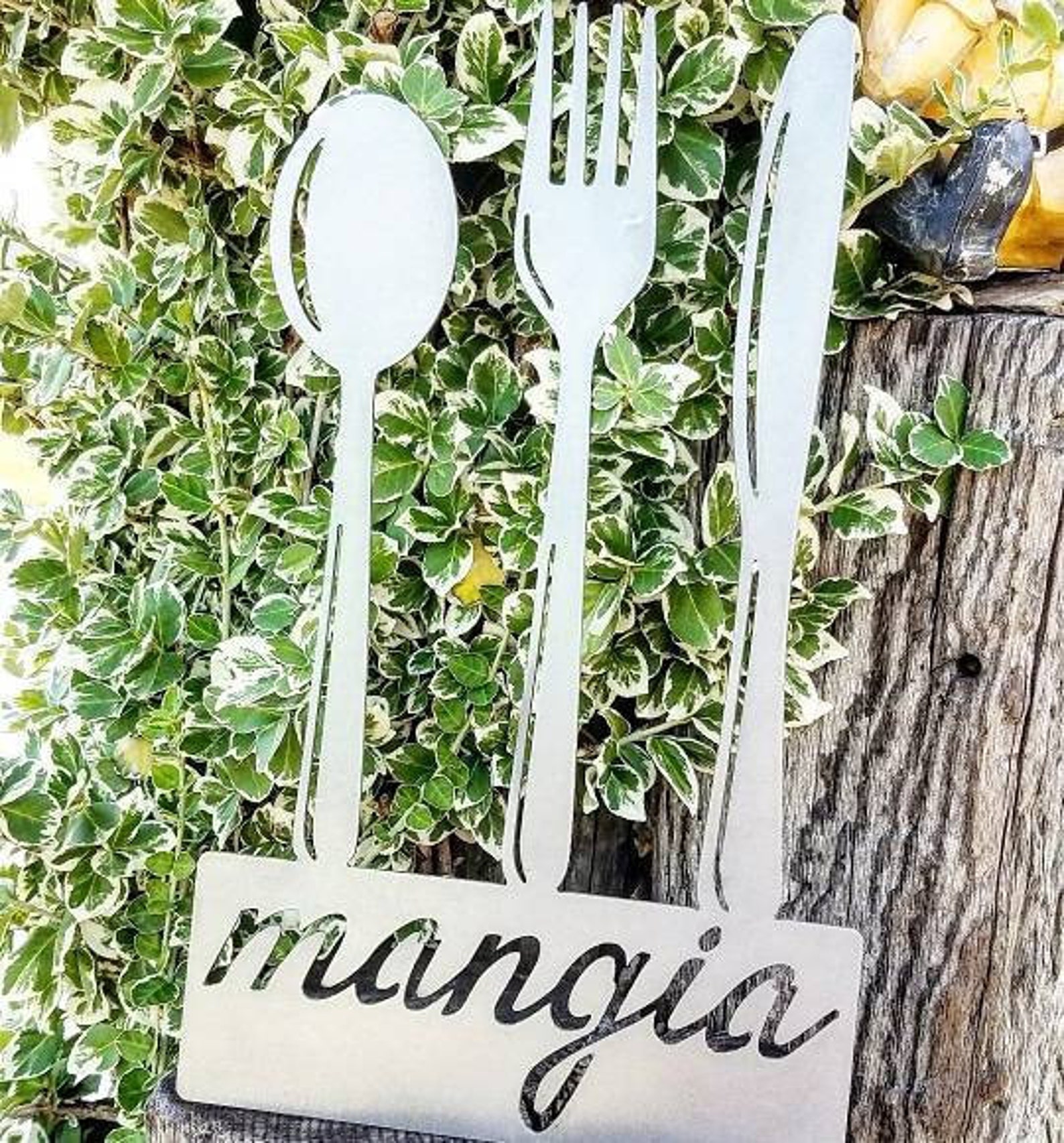 Mangia Sign Eat Sign Kitchen Sign Italian Sign Metal Sign Home Decor ...