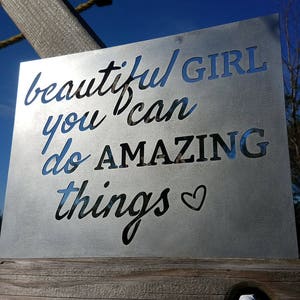 Beautiful Girl Sign / Beautiful Girl You Can Do Amazing Things | Etsy