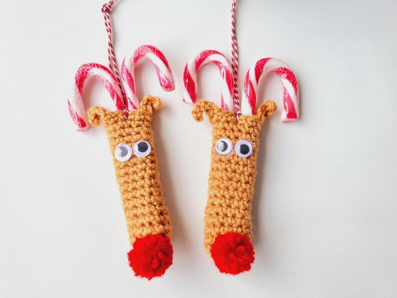 Reindeer Candy cane holder Rudolph Christmas tree decoration | Etsy