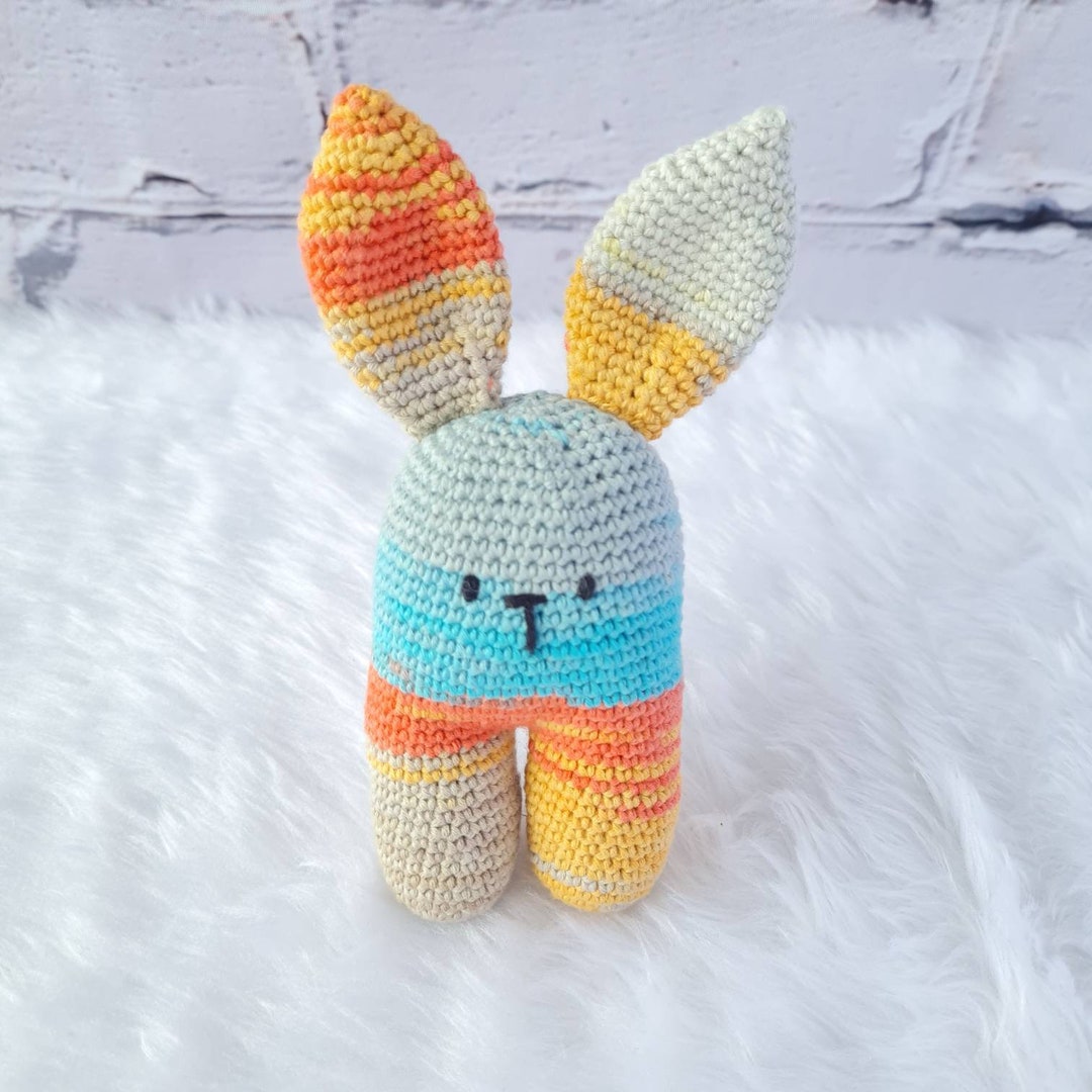 Sensory Bunny With Rattle, Squeaker, Crinkly Ears, Teeting Soft Toy for ...