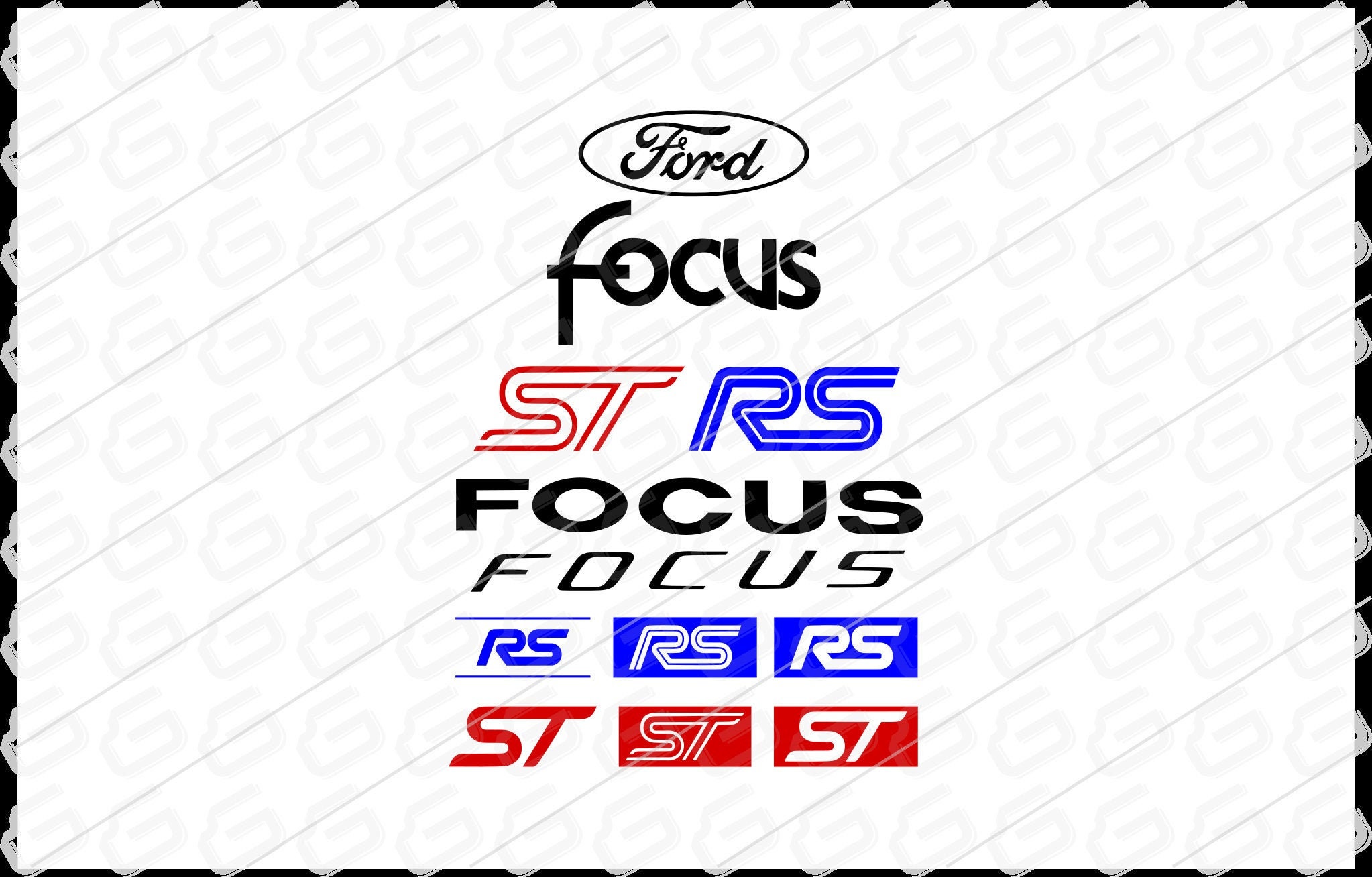 Ford Focus RS y ST SVG Cut file / Png Svg Eps Dxf Pdf / - Etsy España
