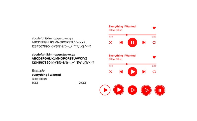 Spotify Music Player Buttons Layout customizable SVG Cut | Etsy