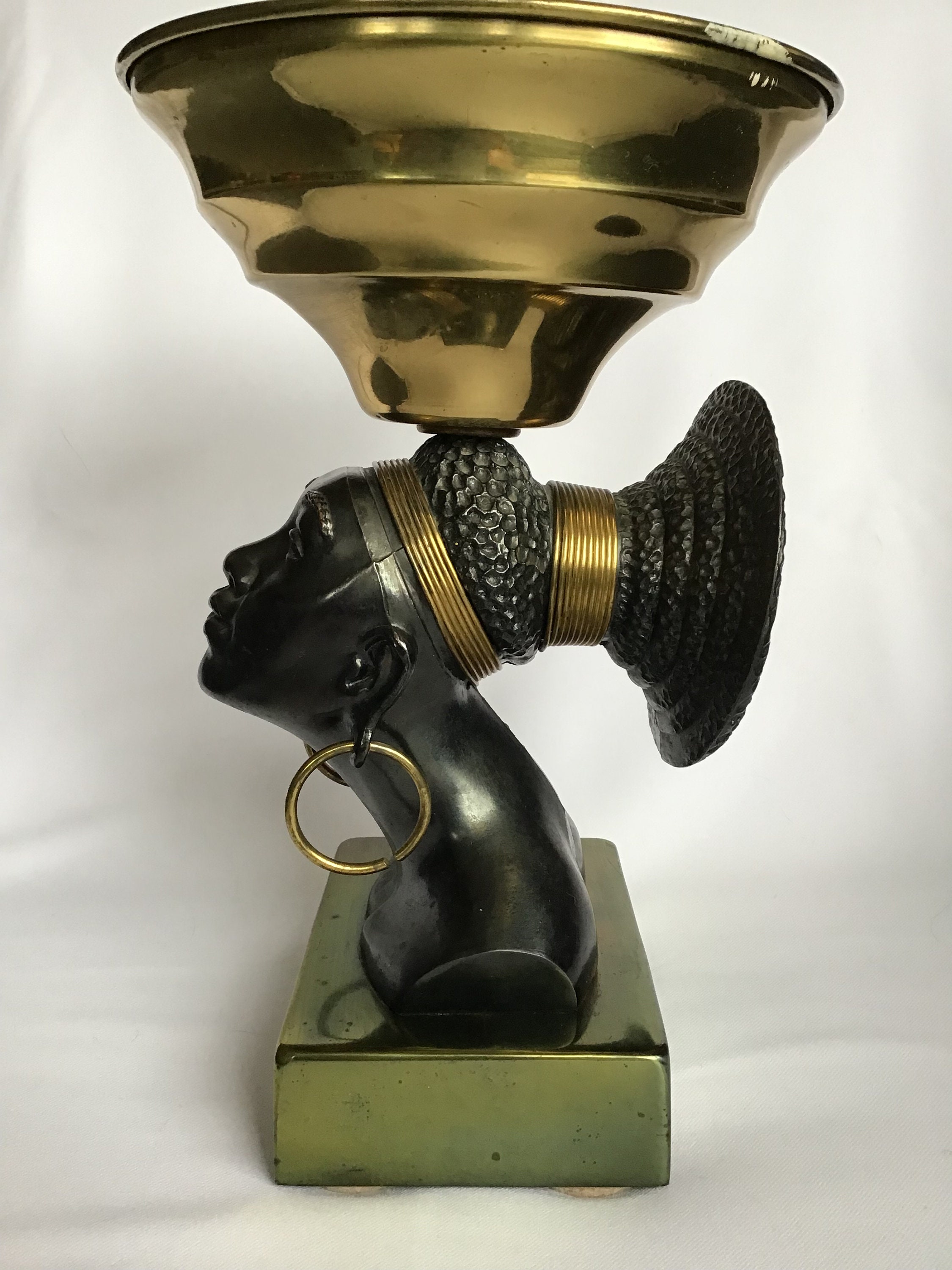 1930s Signed George L Trevino Art Deco Tribal Art African Womans Bust ...