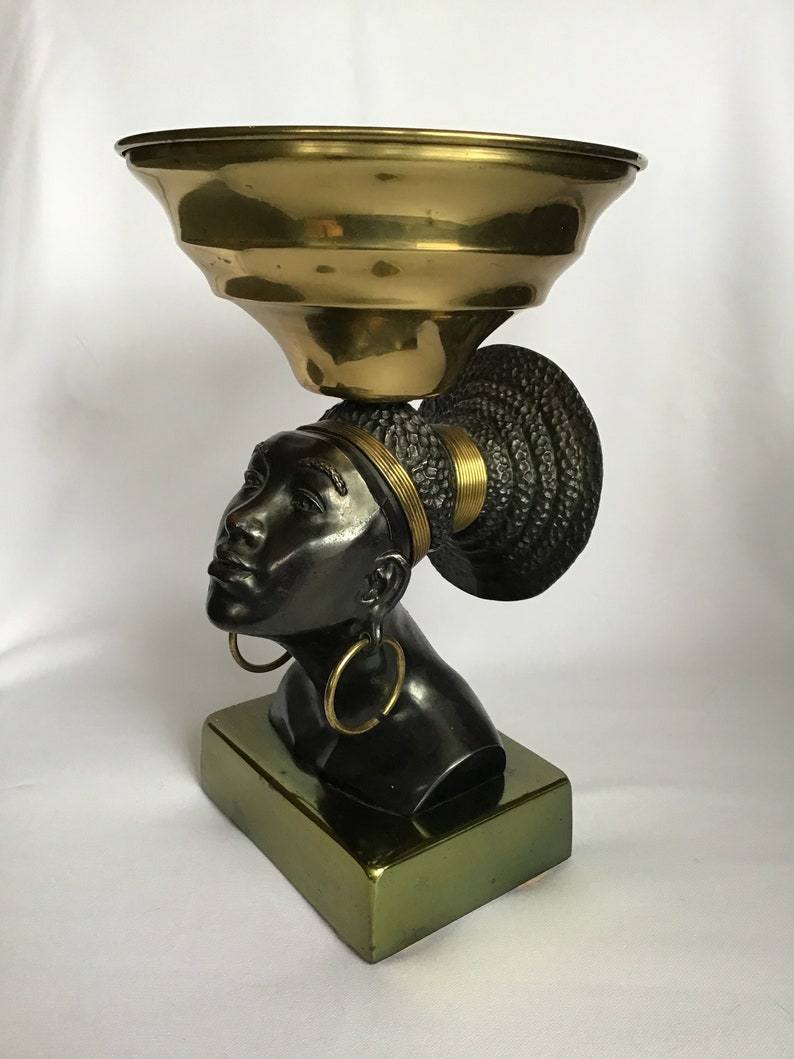 1930s Signed George L Trevino Art Deco Tribal Art African Womans Bust ...