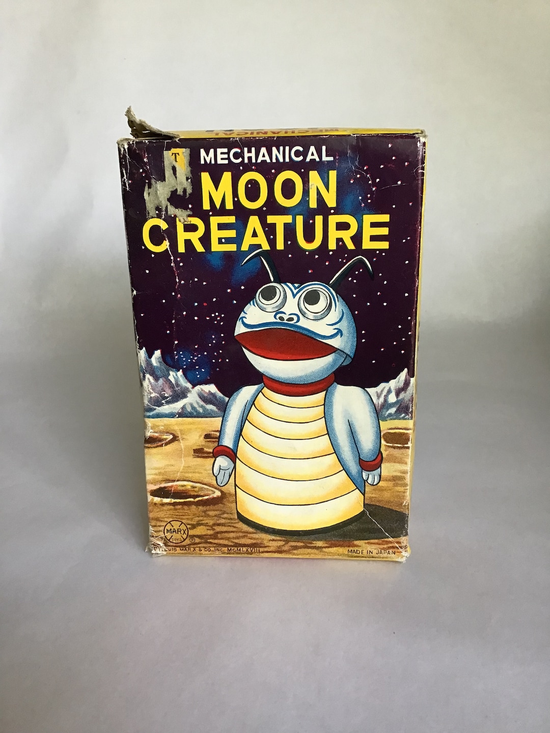 1968 Marx MOON CREATURE Mechanical Tin Wind-up Space Toy in Original ...