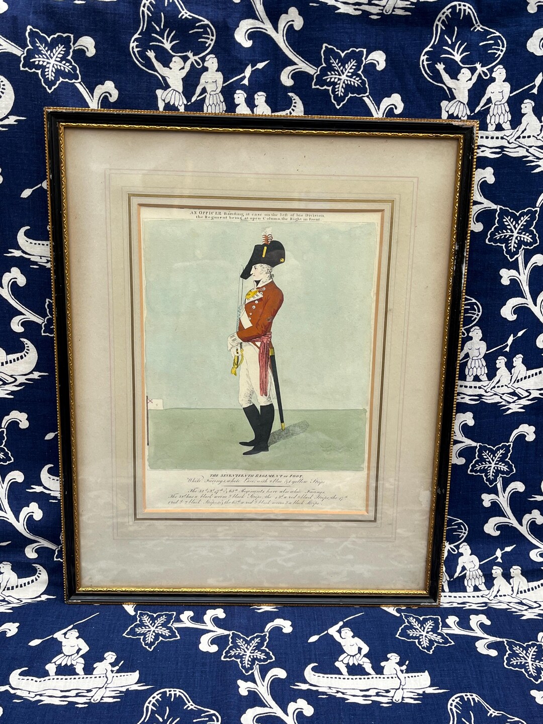 Antique Early 19th C. Georgian Hand Coloured Military Engraving ' an ...
