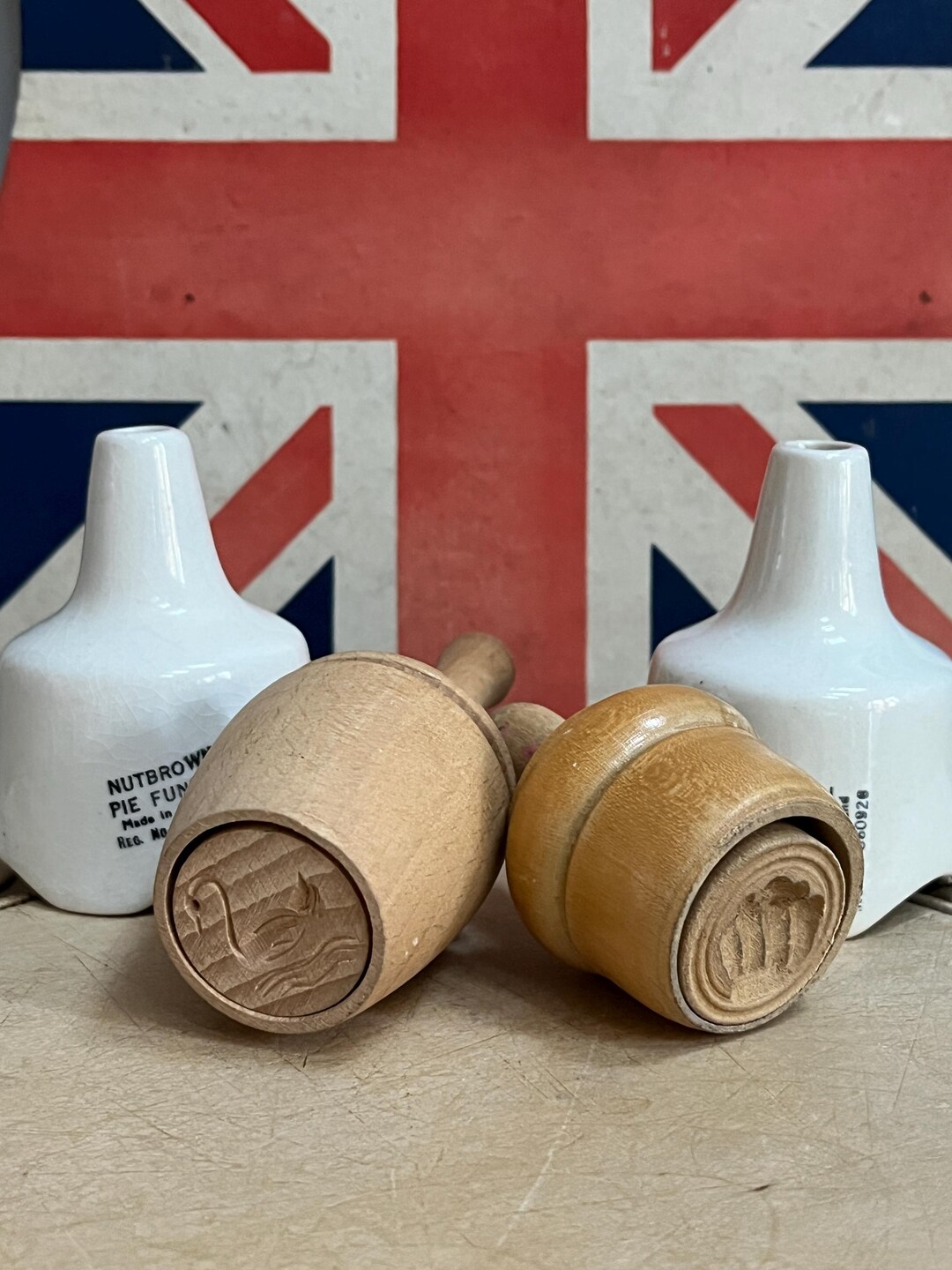 Two Vintage Wooden Treen Butter Stamps ~ Butter Moulds ~ Carved Swan ...