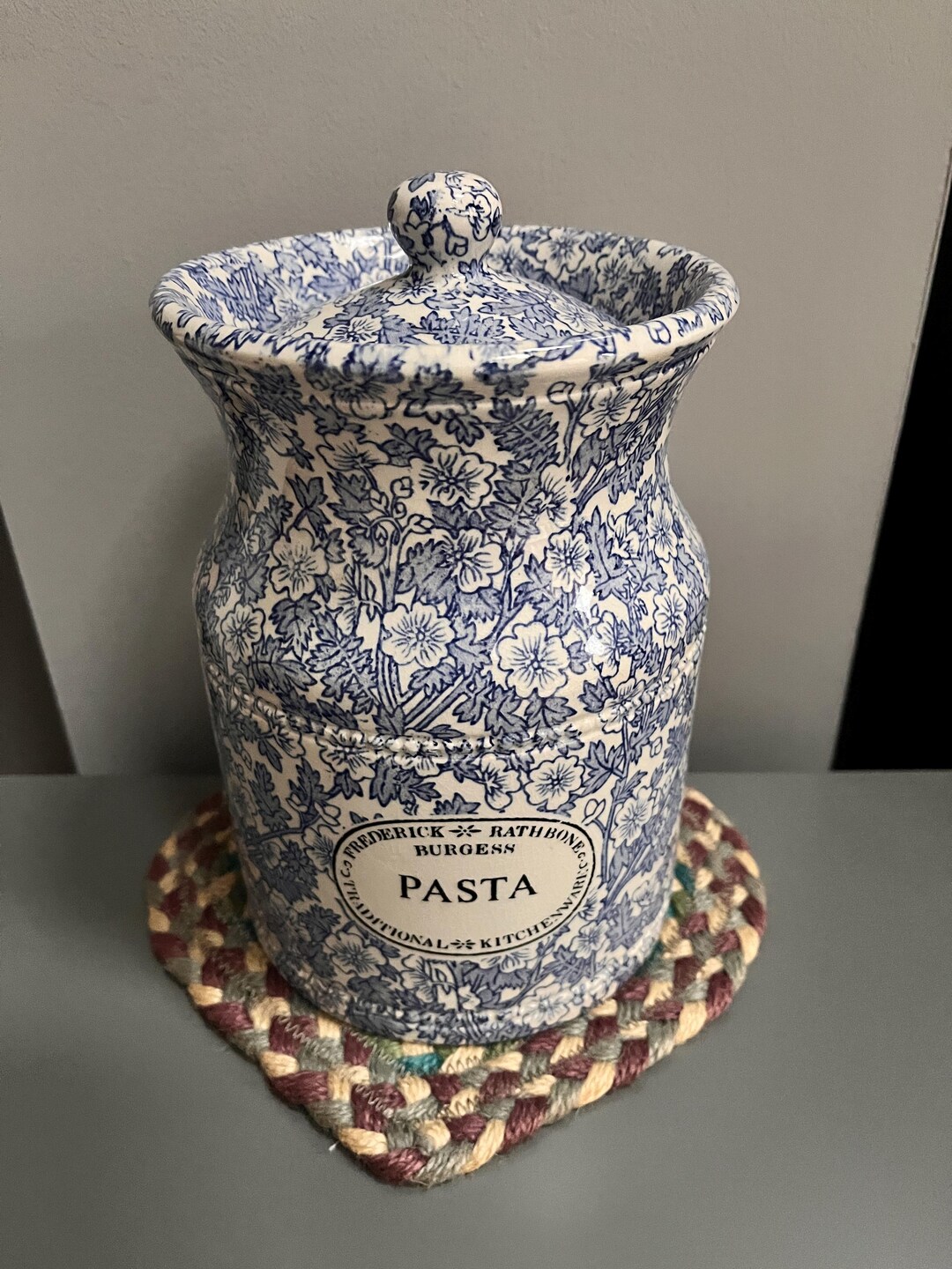 Vintage Rare Frederick Rathbone Burgess Traditional Kitchenware Blue ...