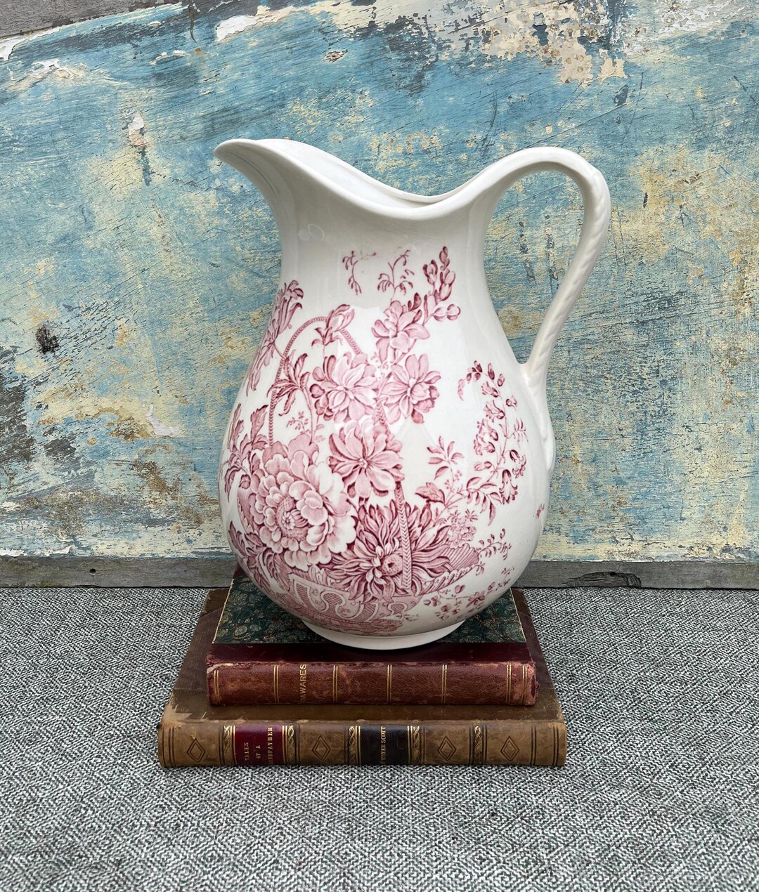 Vintage Crown Devon Fieldings Large Ironstone Wash Bowl Water Jug ...