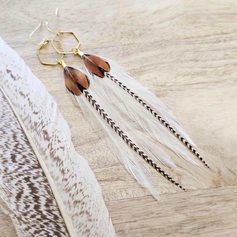 Earrings, Feather - Etsy