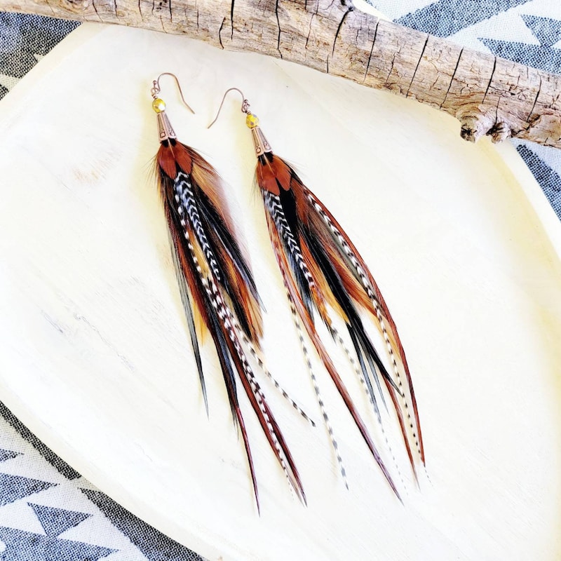 Feather Earrings - Etsy