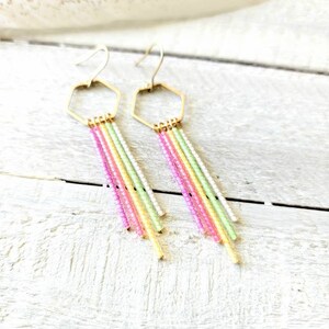 Seed Bead Earrings/ Boho Earrings/ Rainbow Earrings/ - Etsy