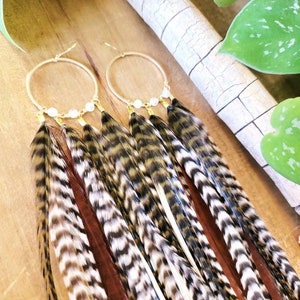 Long Feather Earrings/ Dramatic Earrings/ Statement Earrings/ Boho ...