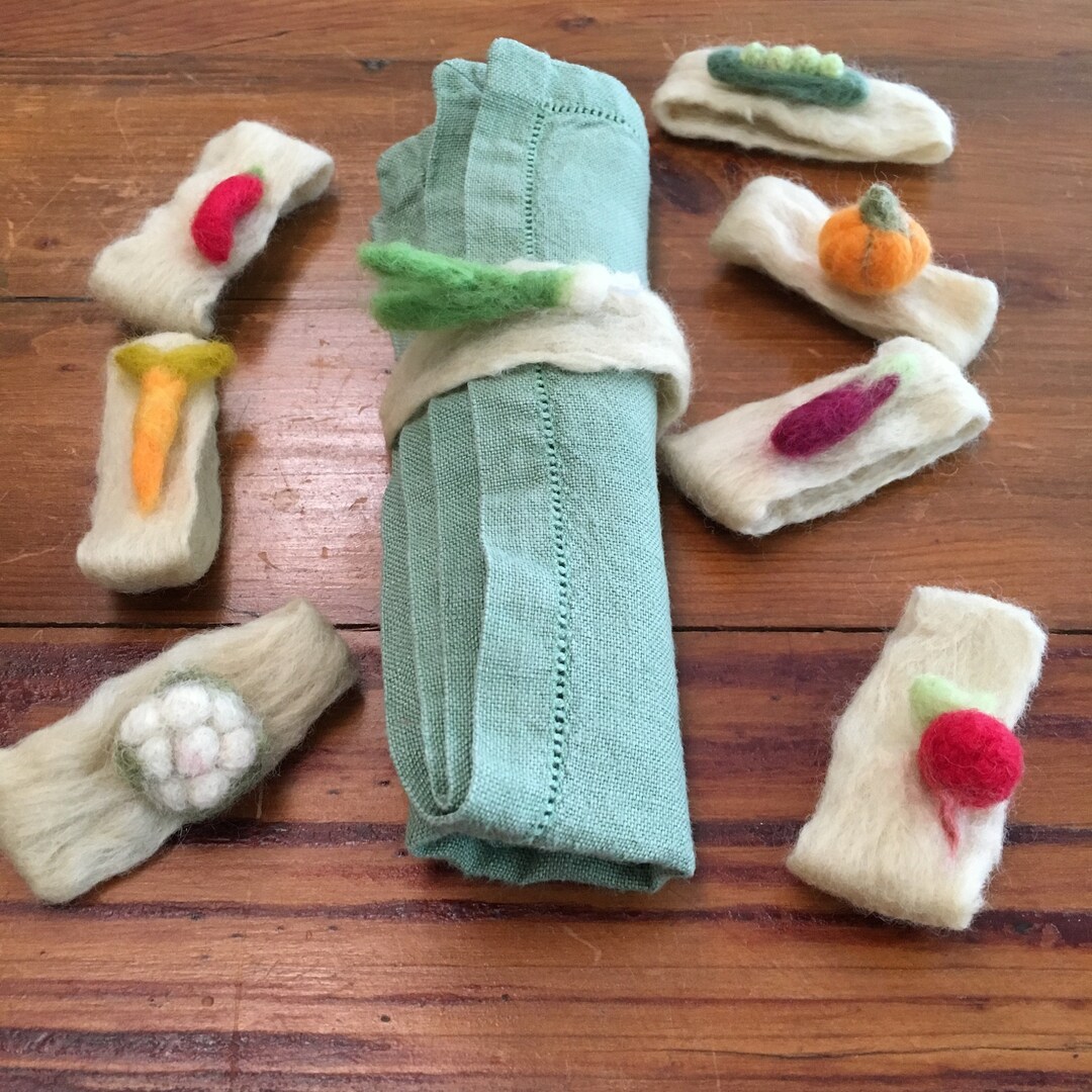 Set of 8 Felted Vegetable Napkin Rings - Etsy