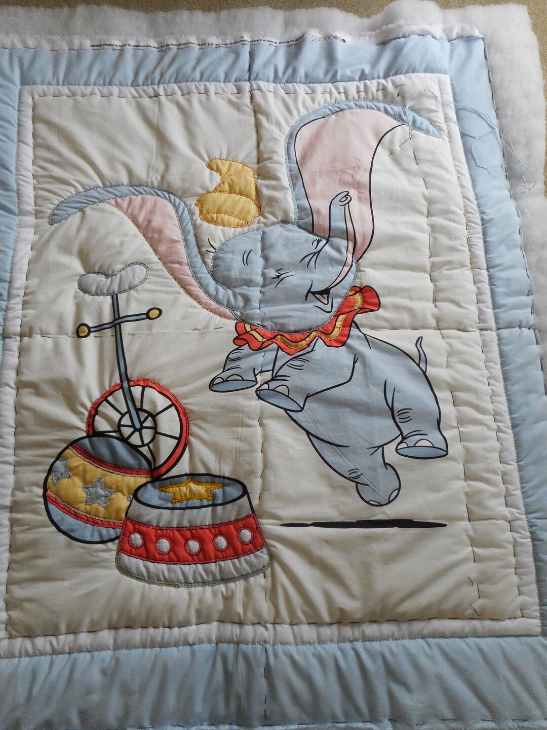 Dumbo Themed Hand Sewn & Embroidered Cot Quilt - Etsy