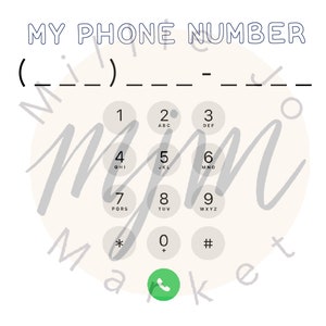 Simple Toddler Phone Number Printable - Etsy