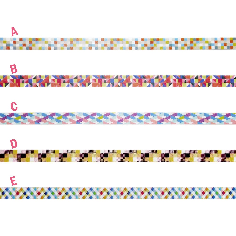 GEOMETRIC (diamond, Square, Triangle) Washi Deco Tape 15mm X 10 Meters ...