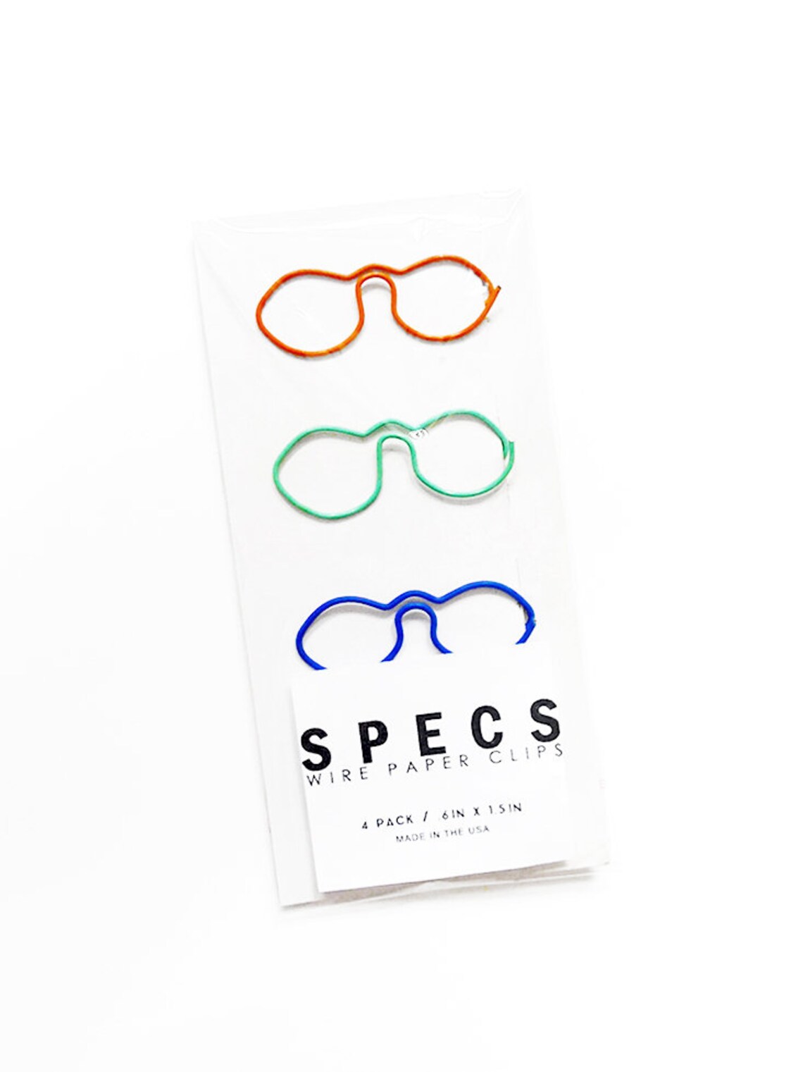 SPECS Shaped Wire Paper Clips 4 Pack in Assorted Colors (.6" X 1.5") - Etsy
